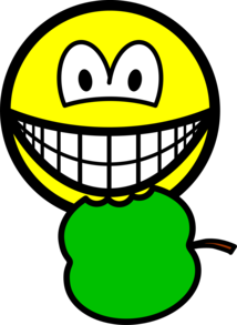Apple eating smile : Smilies @ emofaces.com